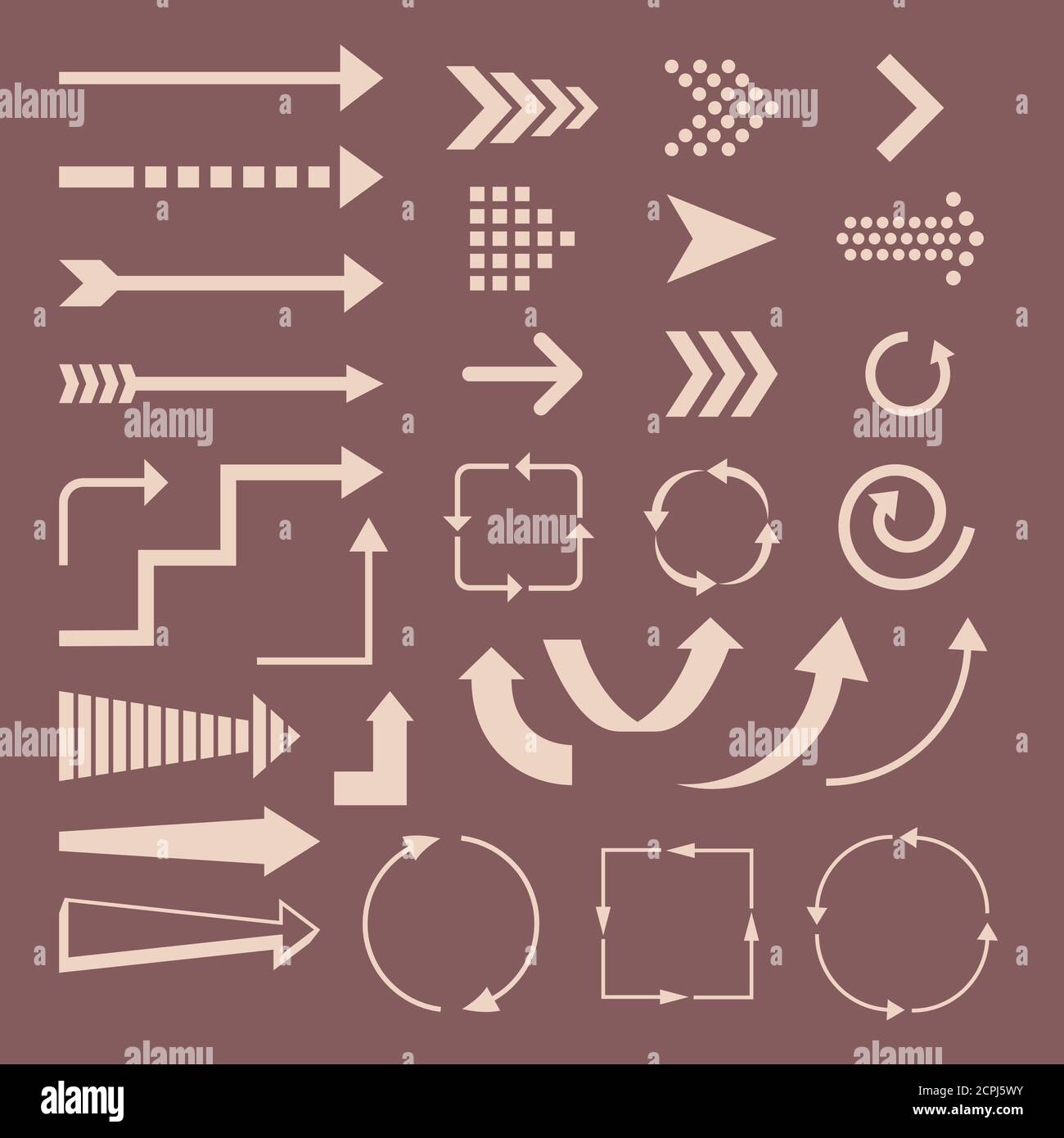 Set of arrows and destinations vector design. Illustration of arrow ...