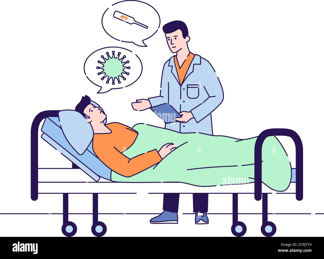 Adult male patient in recovery bed Stock Vector Images - Alamy