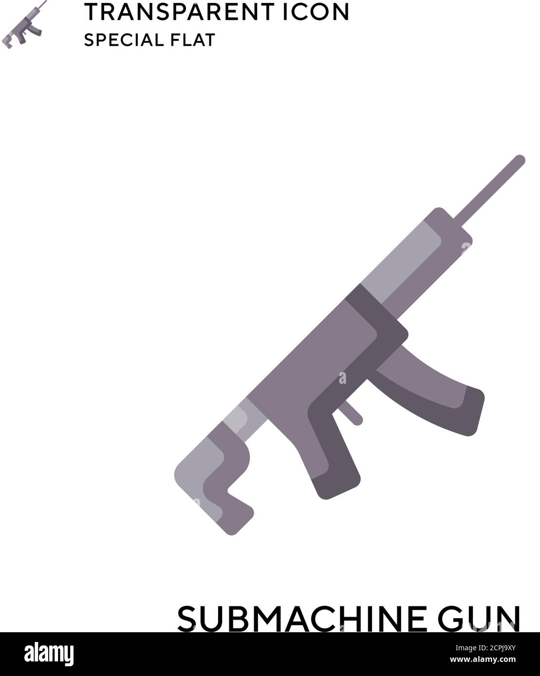Submachine gun vector icon. Flat style illustration. EPS 10 vector ...