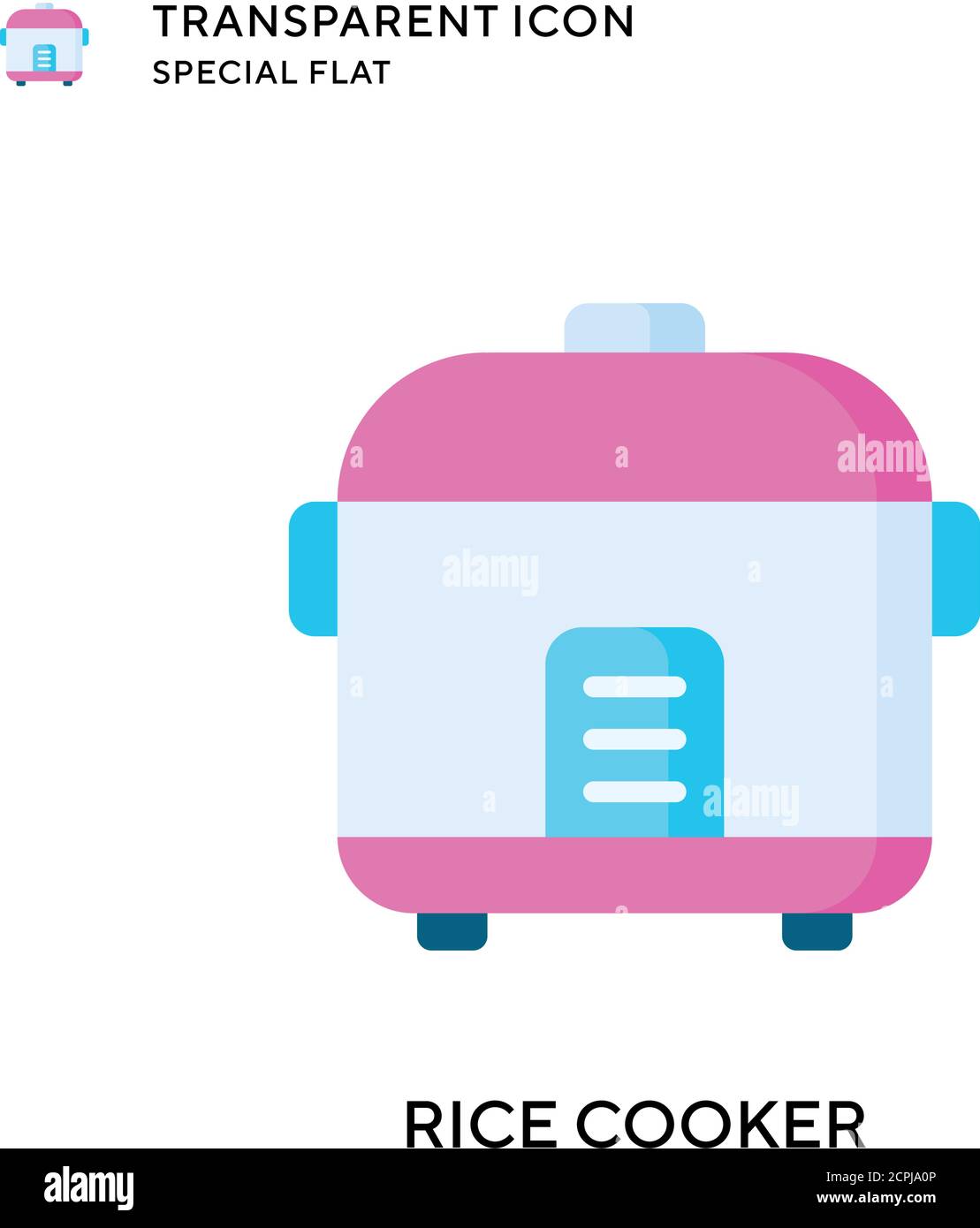 Rice cooker vector icon. Flat style illustration. EPS 10 vector Stock ...