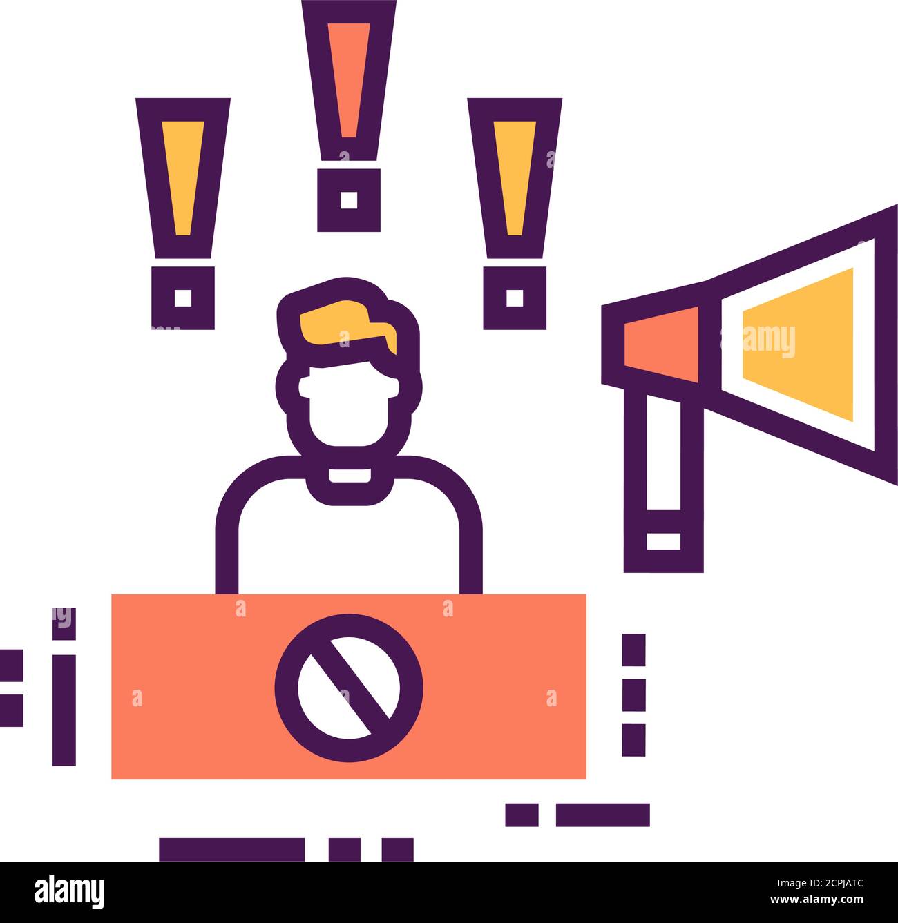 Protest leader color icon. Speaker promotes social protest. Public ...