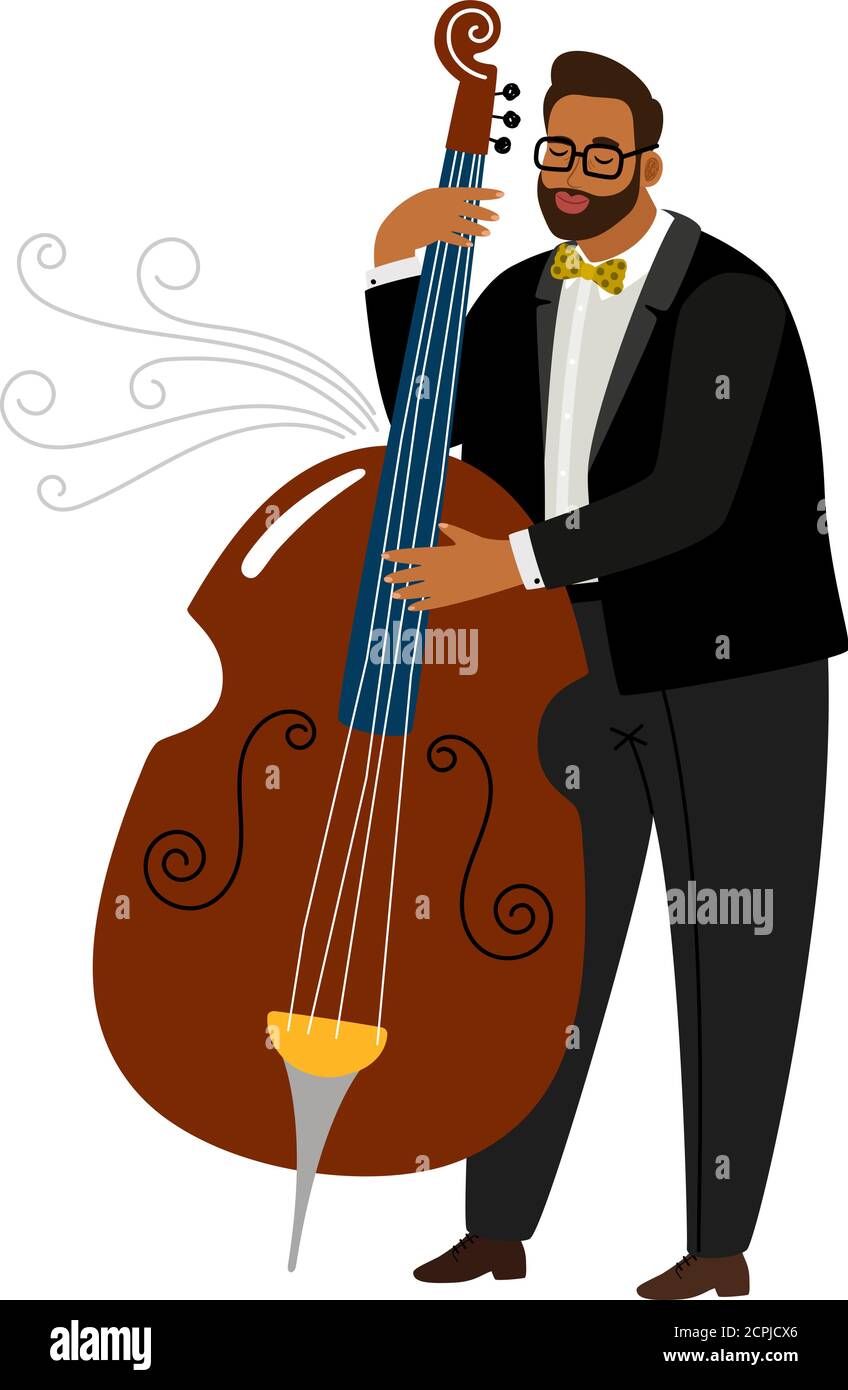 Cartoon Bass Player