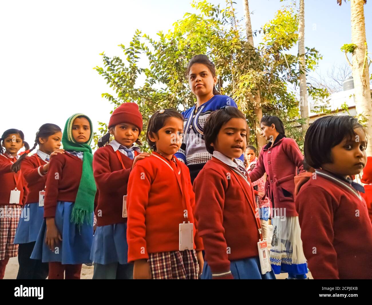 DISTRICT KATNI, INDIA - JANUARY 13, 2020: Indian primary school ...