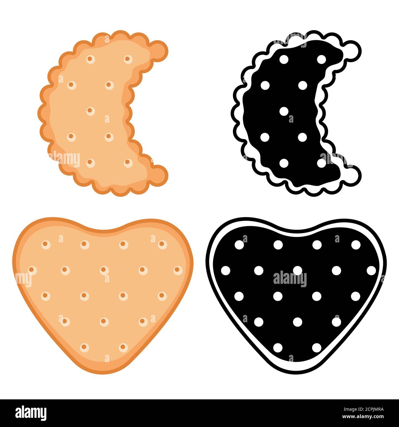 Shaped cookies, crackers vector isolated on white background Stock ...