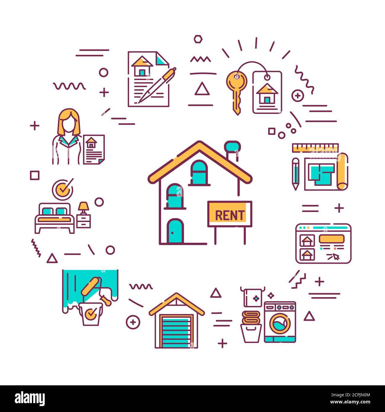 Rent home and real estate web banner. Purchasing, sale and leasing ...