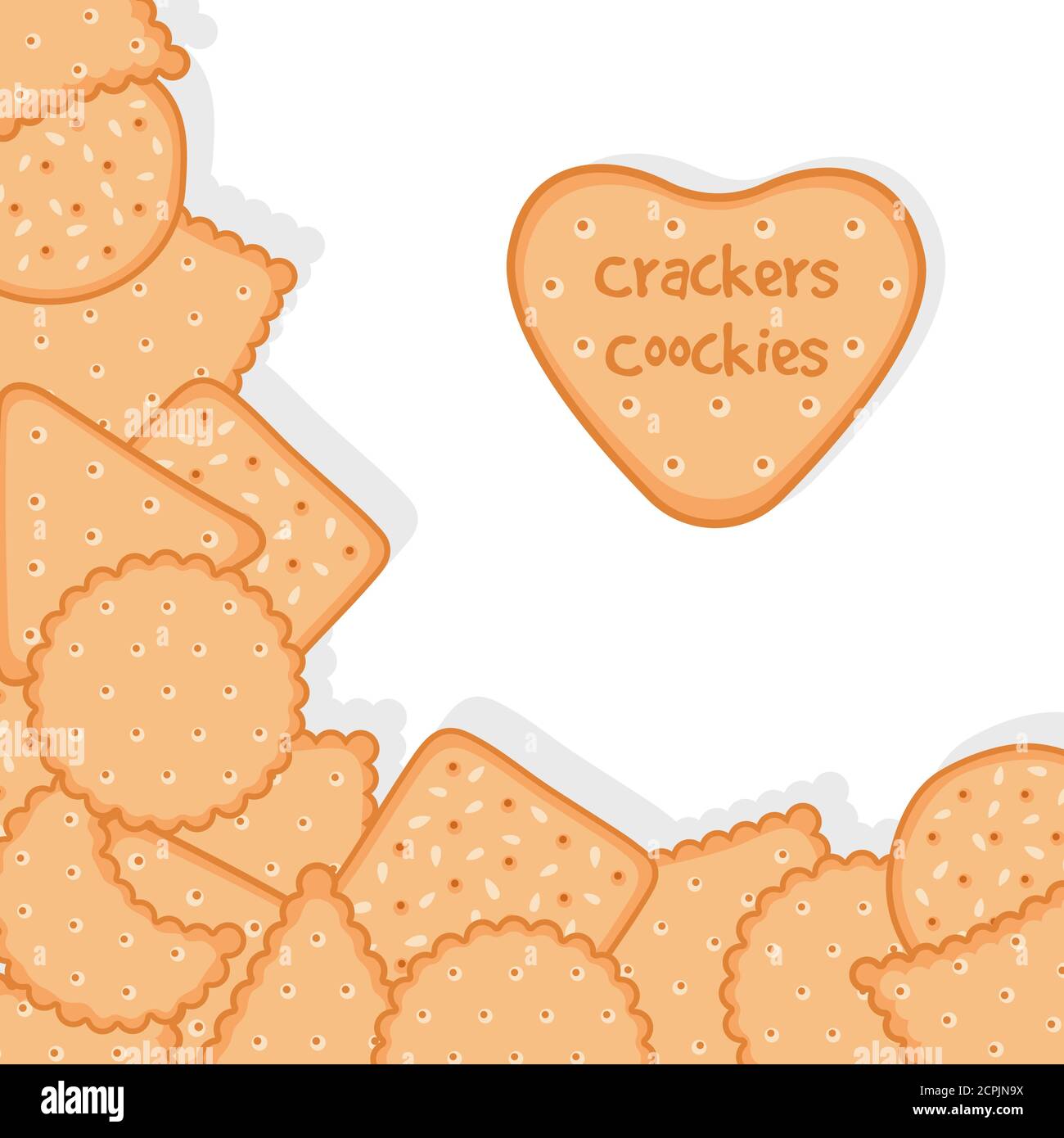 Bakery background. Vector crackers cookies backdrop template ...