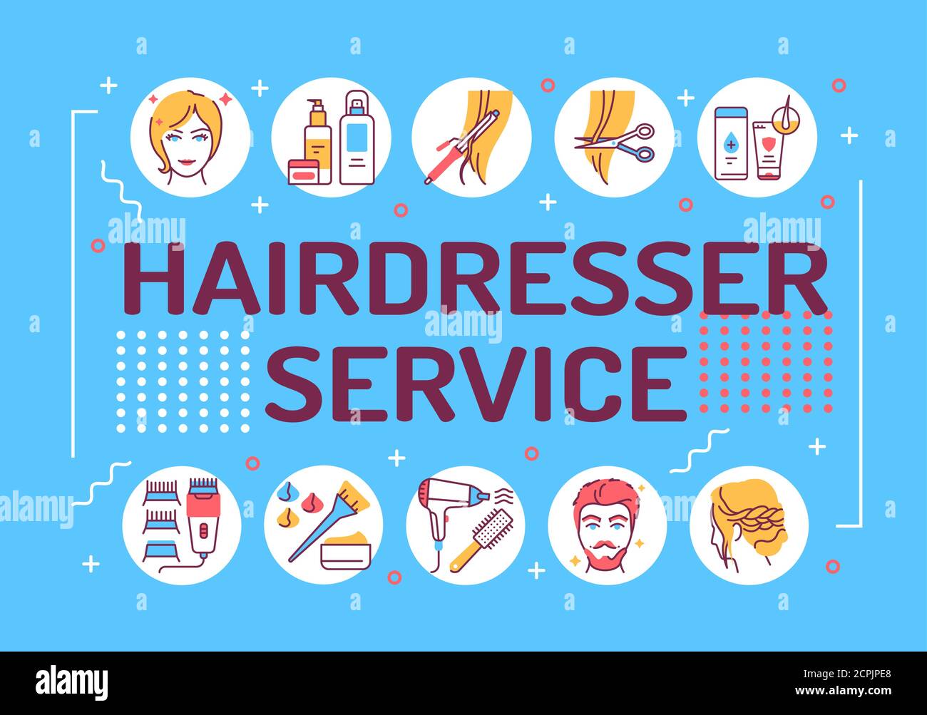 Hairdresser service word lettering typography. Professional hair ...