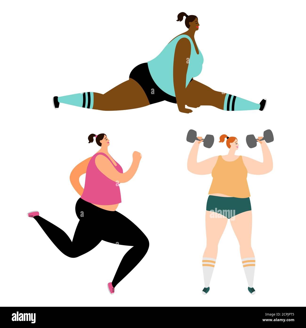 International girls training vector isolated on white background Stock ...