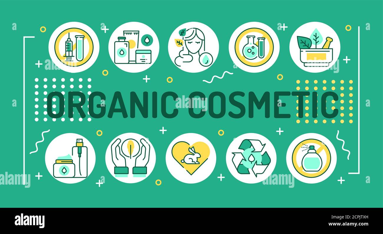 Organic cosmetic word lettering typography. Beauty industry ...