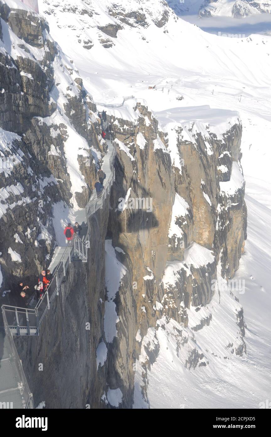 Viewing pathway on Schilthorn, Switzerland Stock Photo - Alamy
