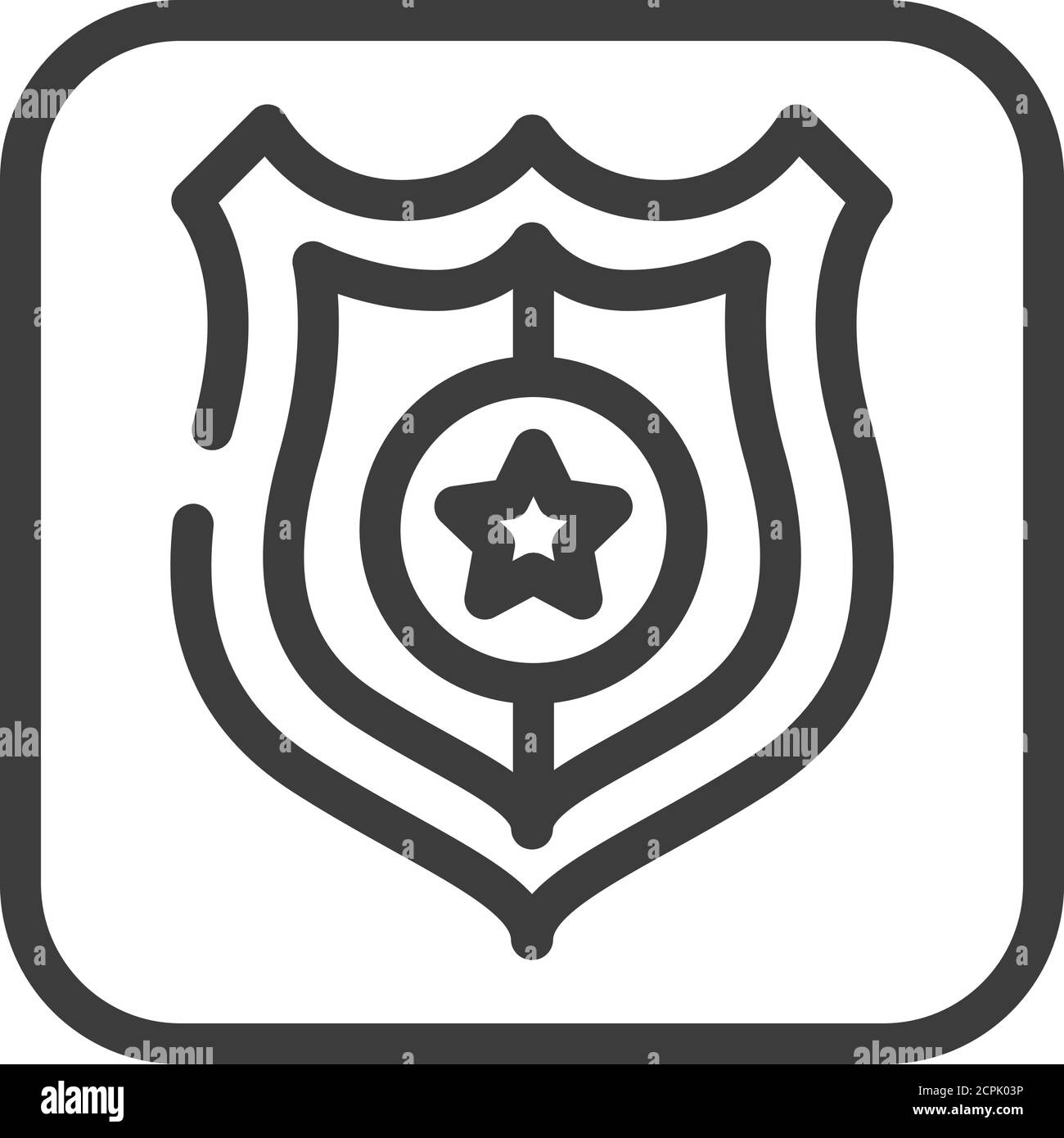 Police black line icon. Officer badge. Public navigation. Pictogram for ...