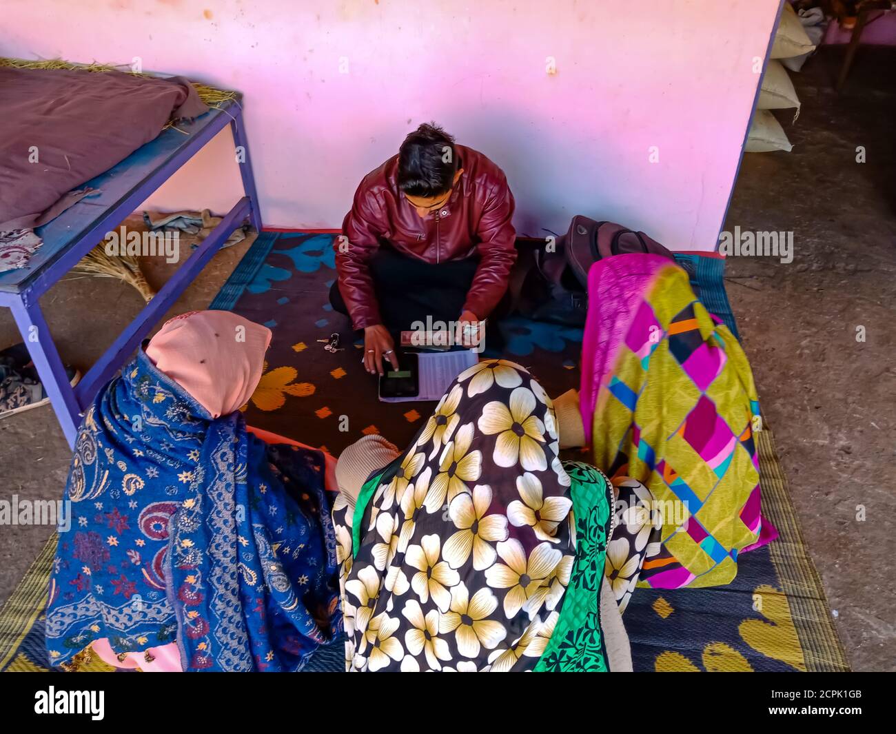 DISTRICT KATNI, INDIA - JANUARY 16, 2020: Indian village women crowd ...