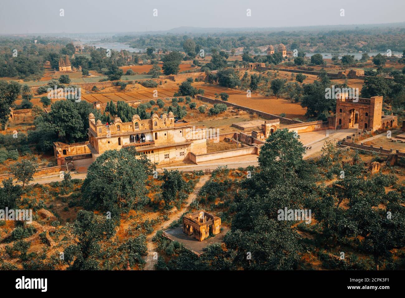 Orchha temple with top view hi-res stock photography and images - Alamy