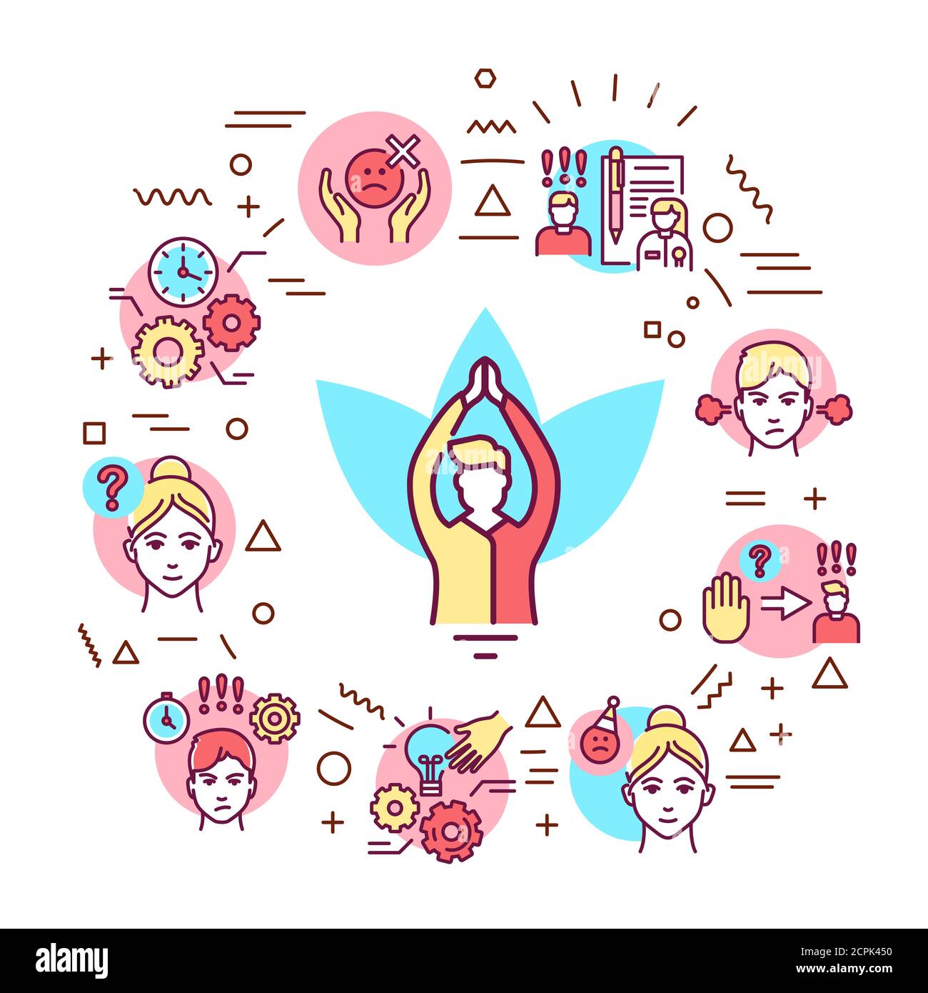 Self control web banner. Very Infographics with linear icons on white ...