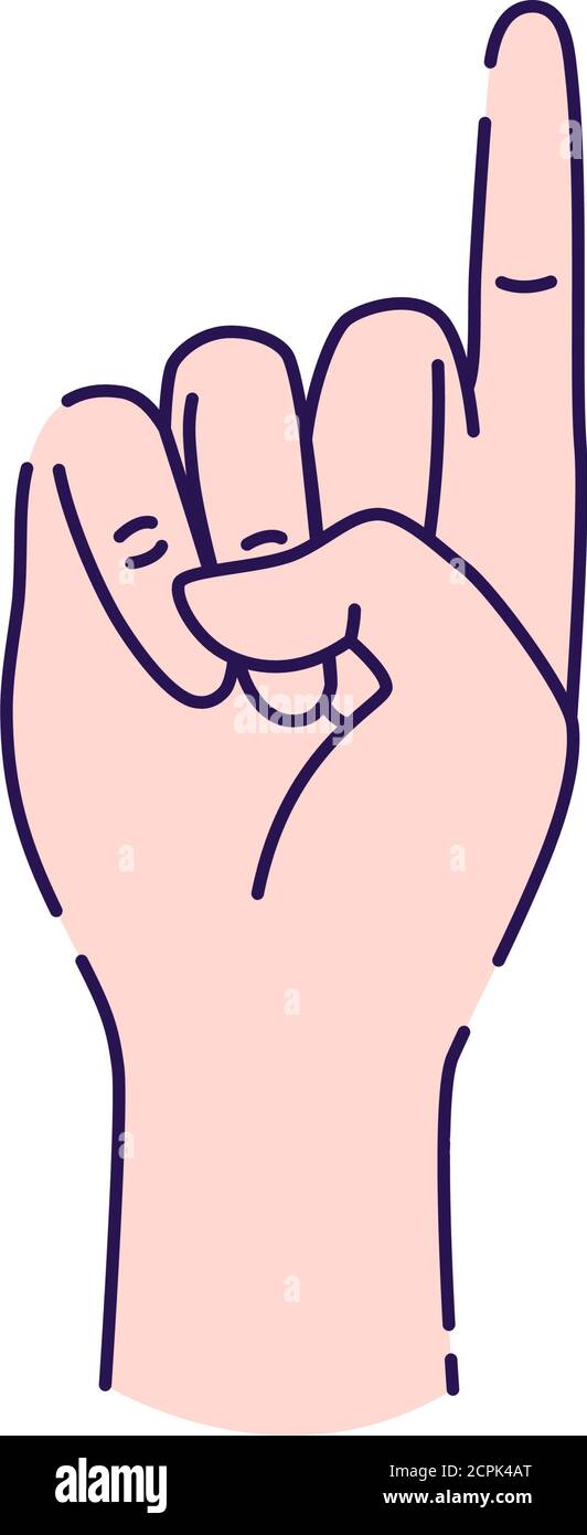 Hand showing one count line icon. Pointing hand. Make the index finger ...