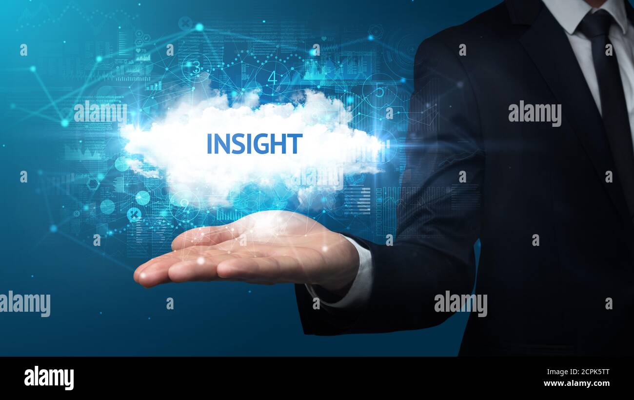 Hand of Businessman holding INSIGHT inscription, successful business ...