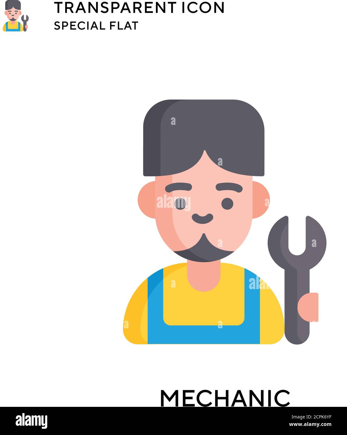Mechanic vector icon. Flat style illustration. EPS 10 vector Stock ...