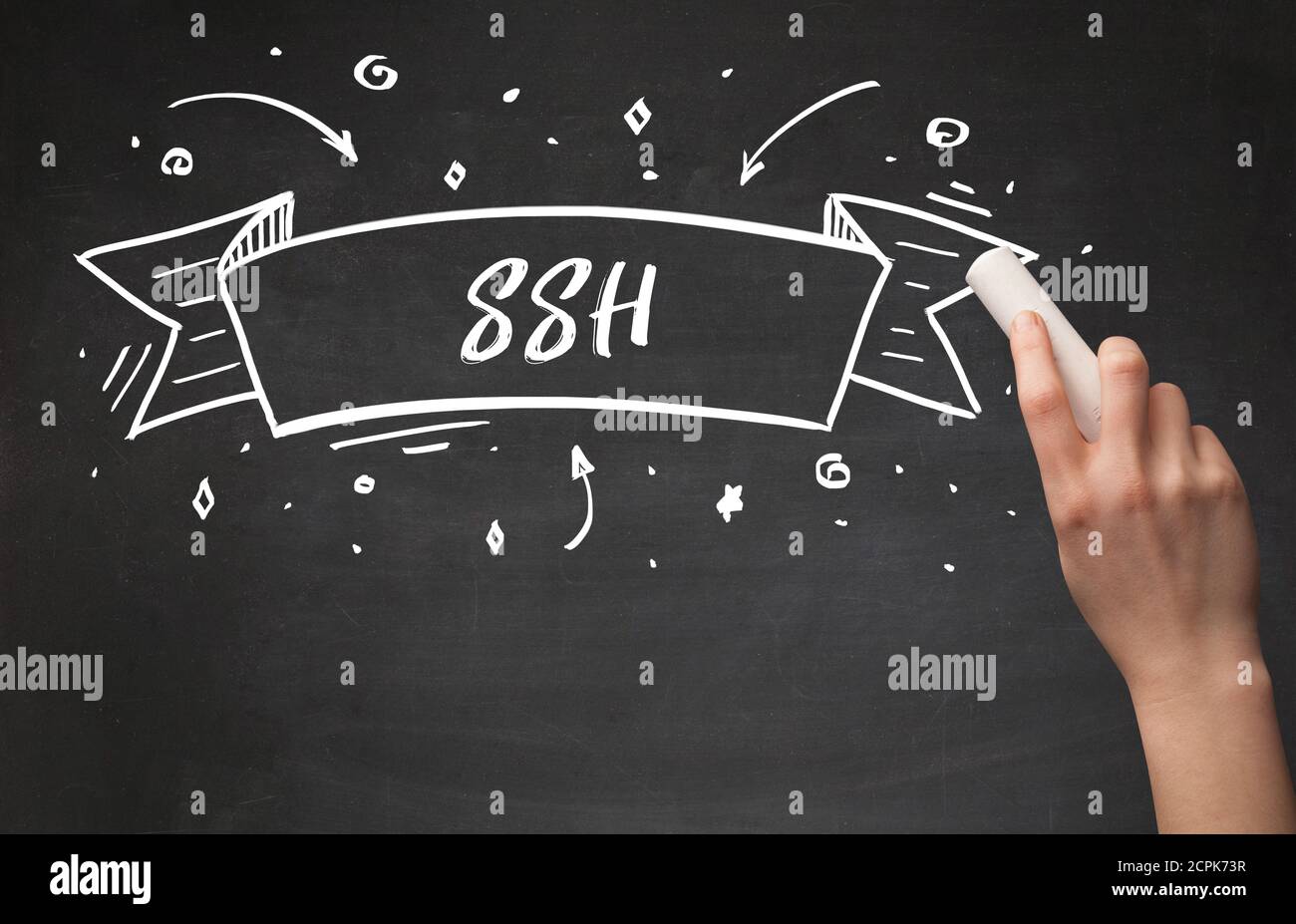 Hand drawing SSH abbreviation with white chalk on blackboard Stock ...