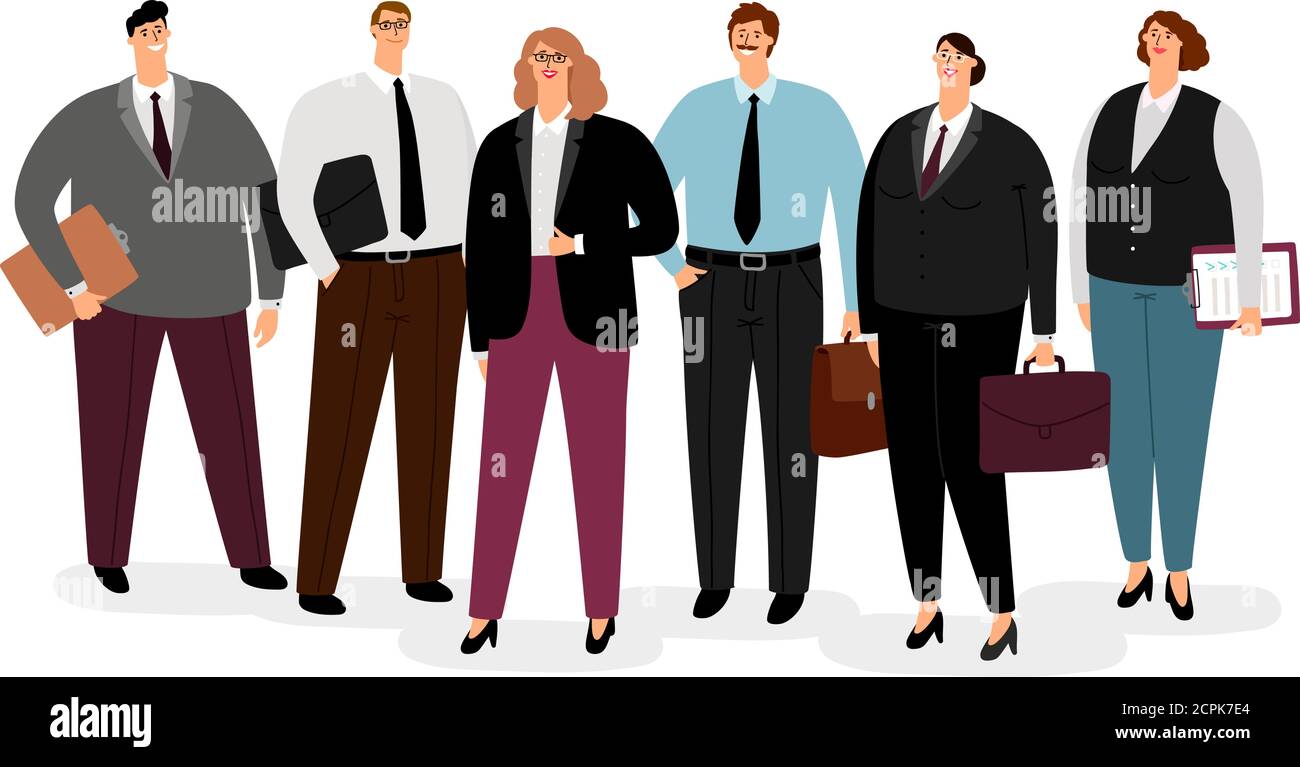 Business people in suits and formal clothing, vector illustration Stock ...