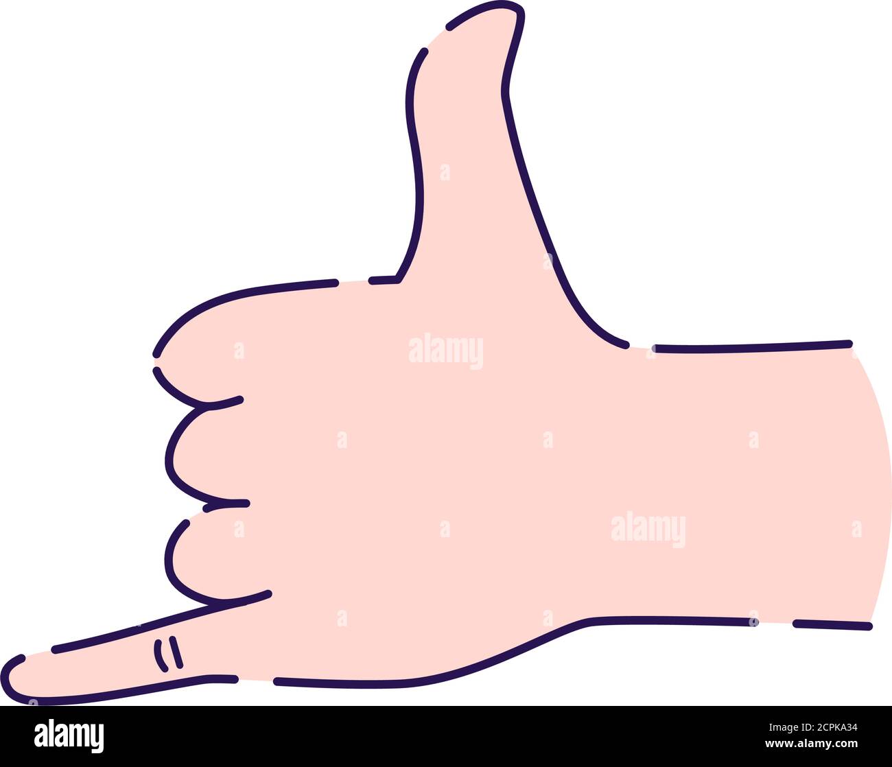 Call me hand gesture line icon. Shaka brah symbol. Pictogram for web ...