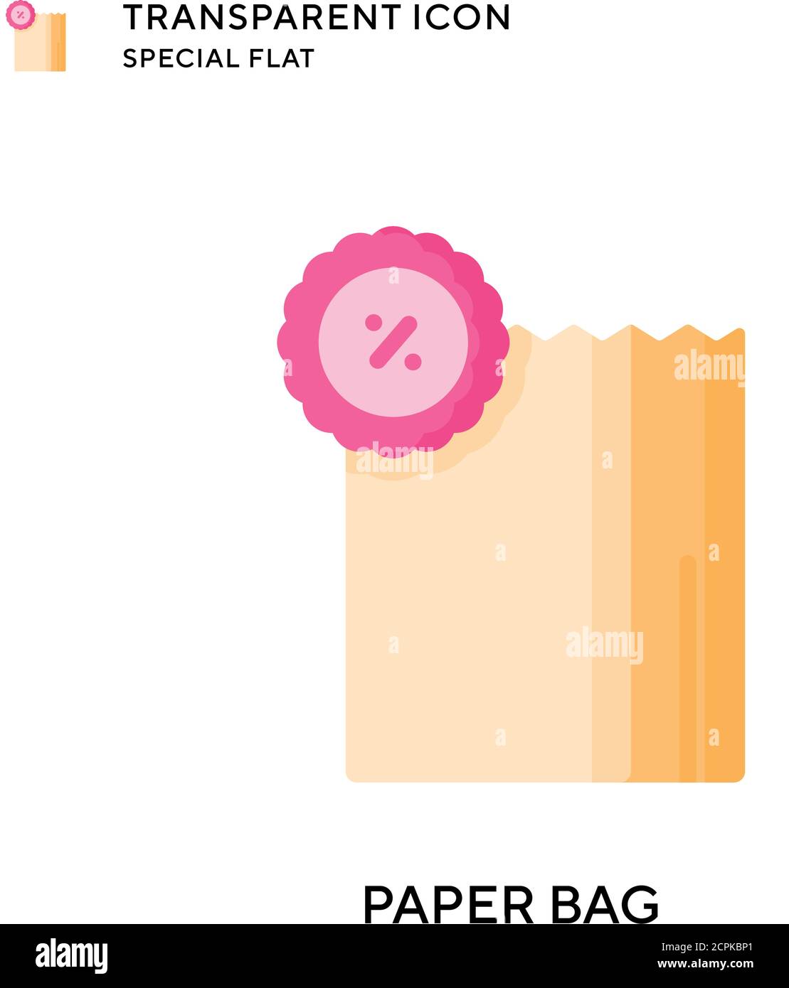 Paper bag vector icon. Flat style illustration. EPS 10 vector Stock ...