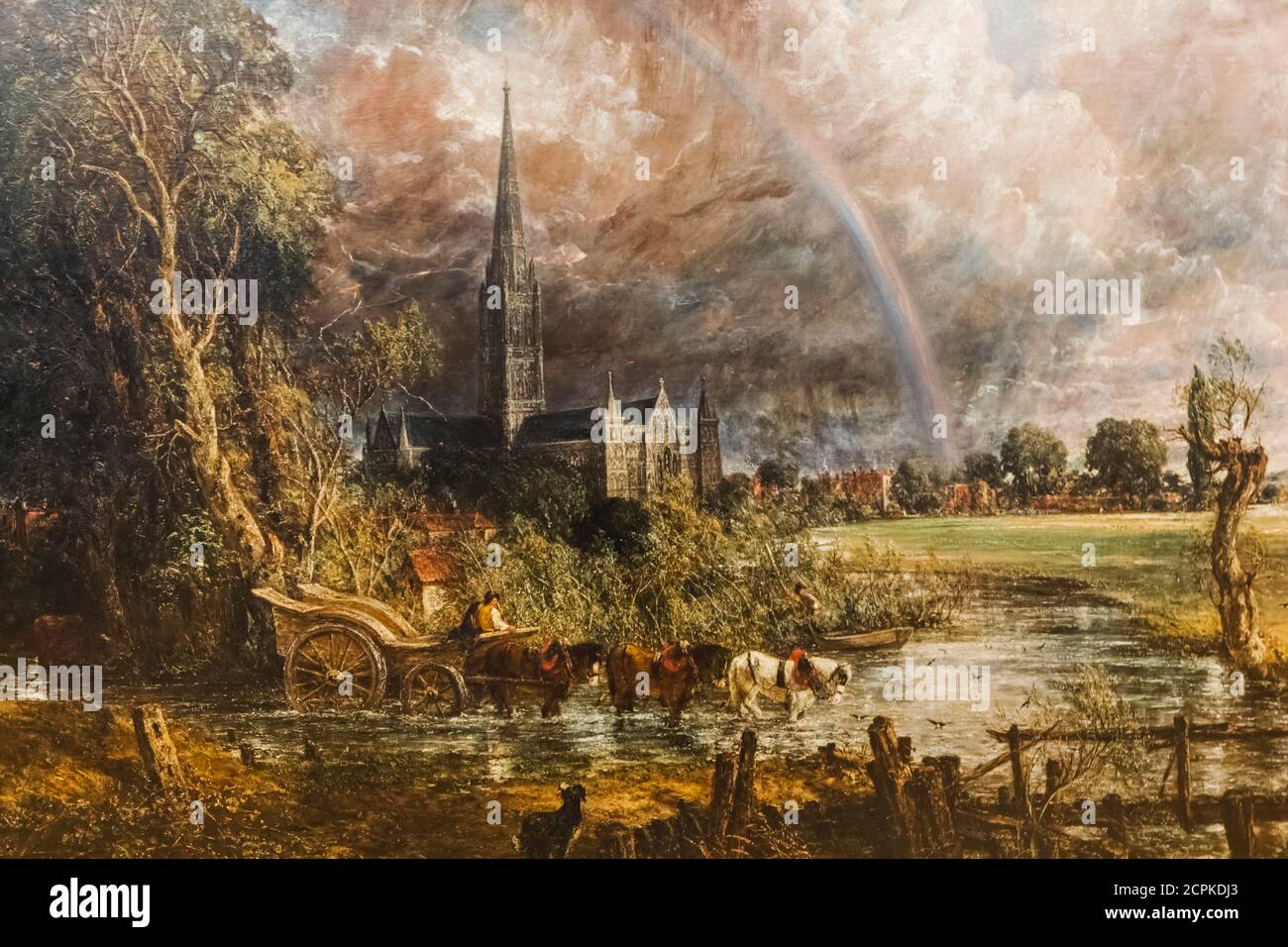Painting titled 'Salisbury Cathedral from the Meadows' by John ...
