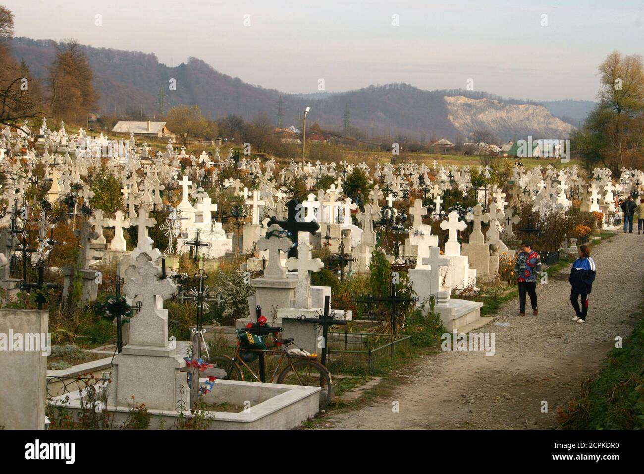 Large Christian Orthodox cemetery in Romania Stock Photo - Alamy