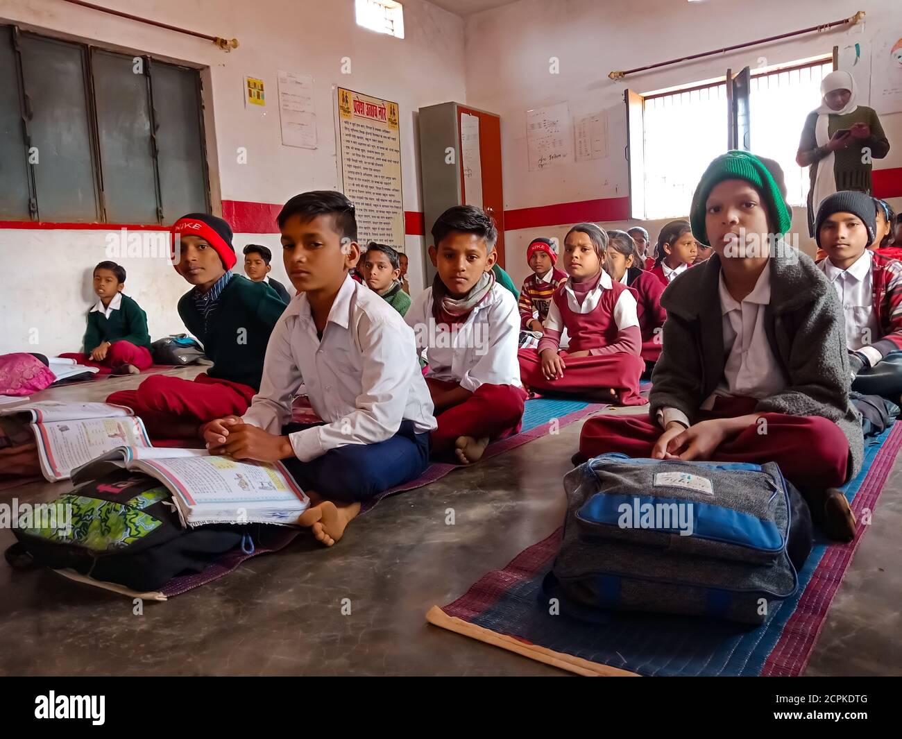 DISTRICT KATNI, INDIA - JANUARY 21, 2020: Indian government school ...