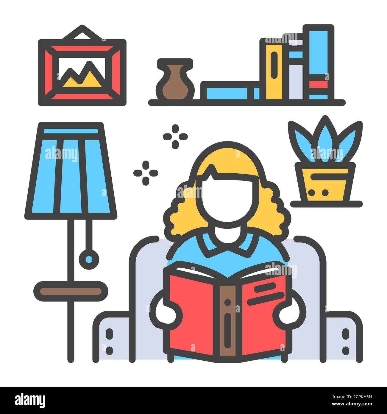 Cartoon girl faceless avatar female hi-res stock photography and images ...