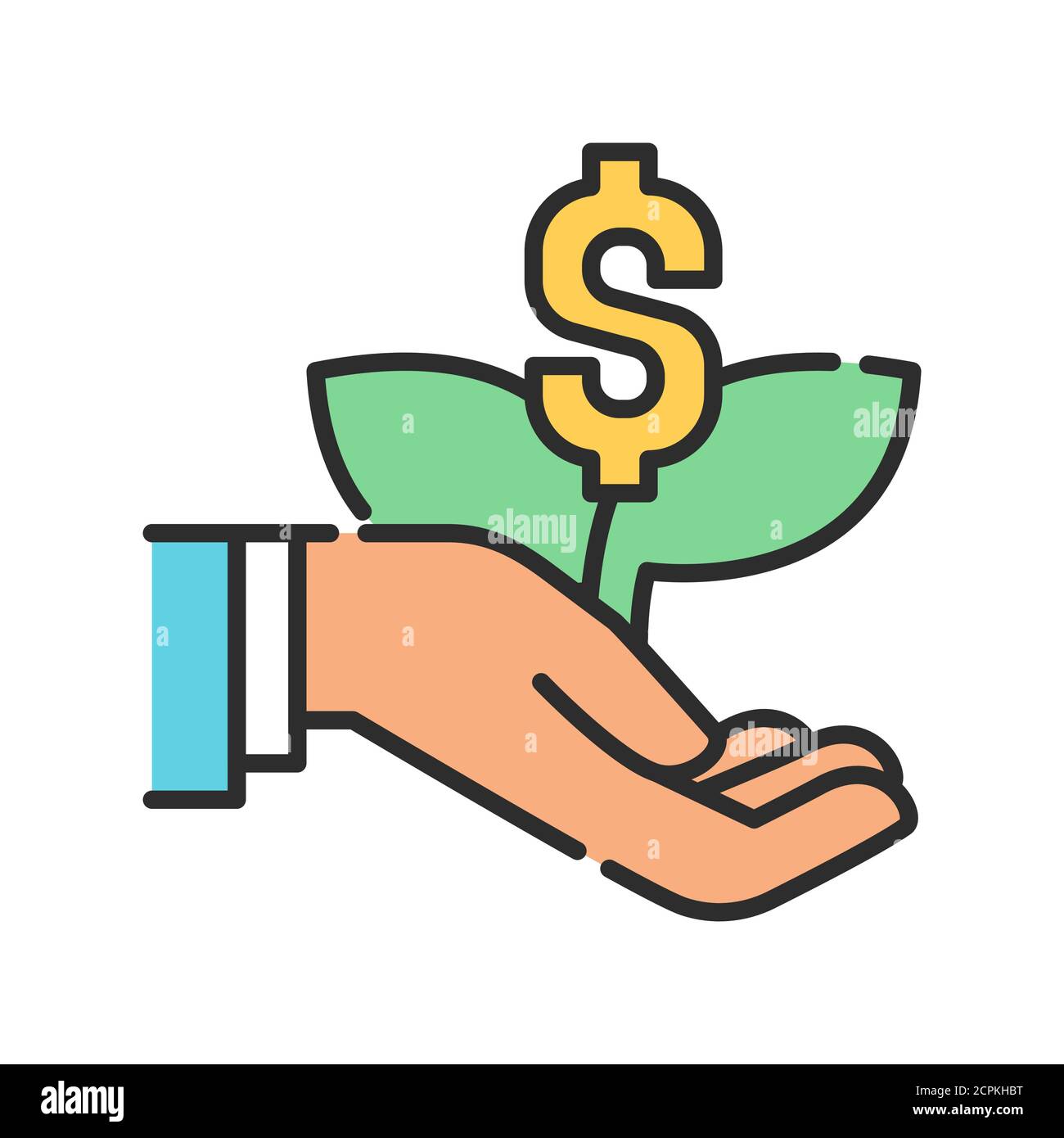 Investment color line icon. Income increase. Progress marketing ...