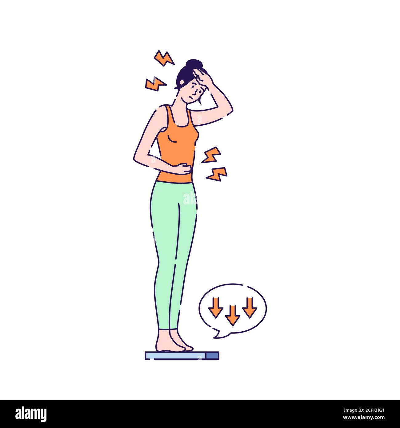 Headache drawing illustration female hi-res stock photography and ...