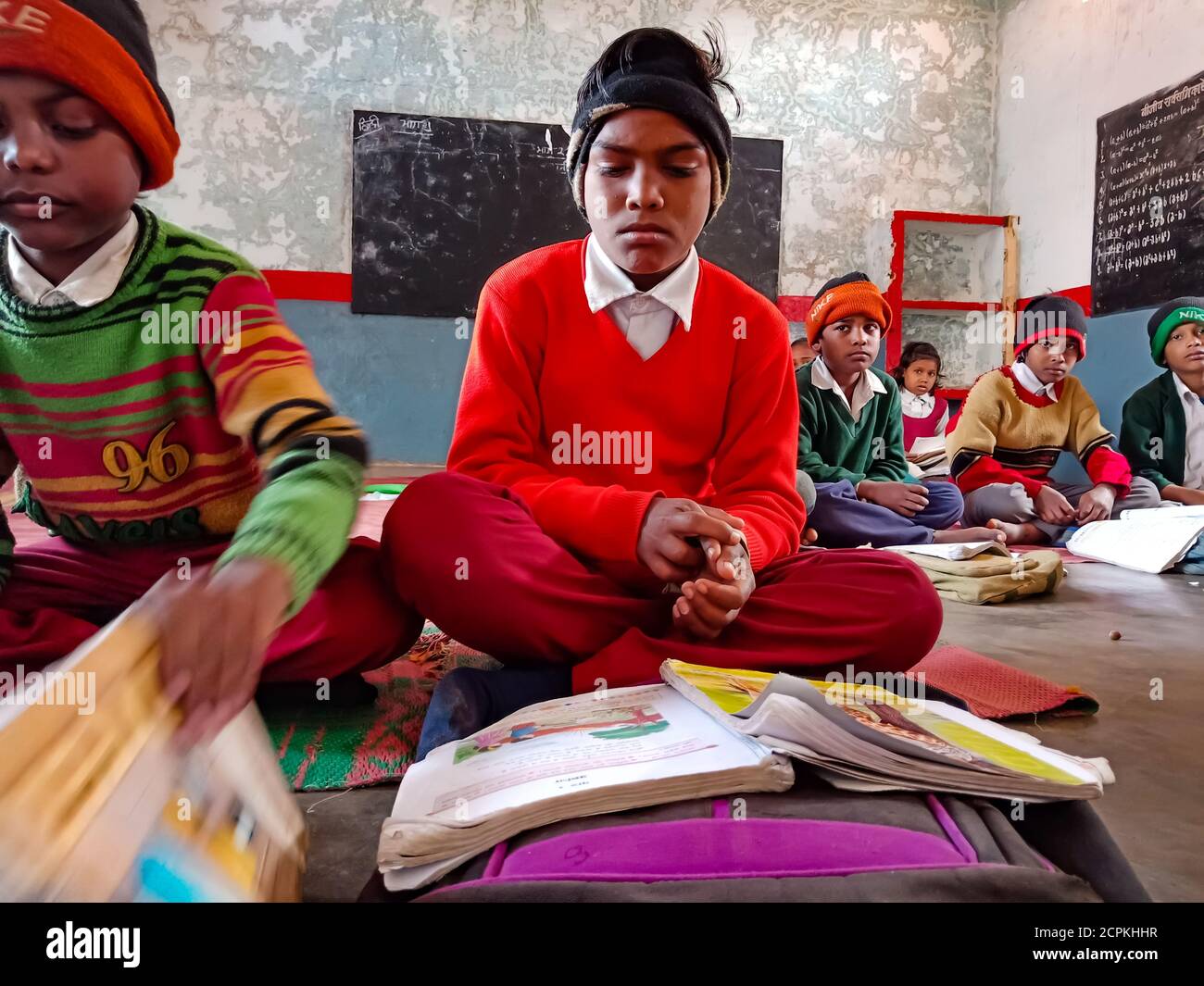 DISTRICT KATNI, INDIA - JANUARY 21, 2020: Indian government school ...