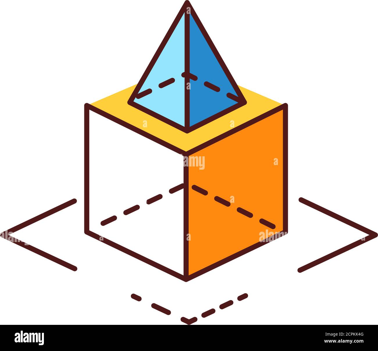 3D objects color line icon. AR and VR. Pictogram for web page, mobile ...