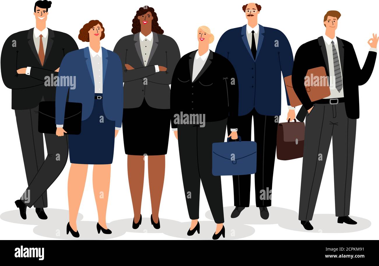 Business man and women in formal clothes, vector illustration Stock ...