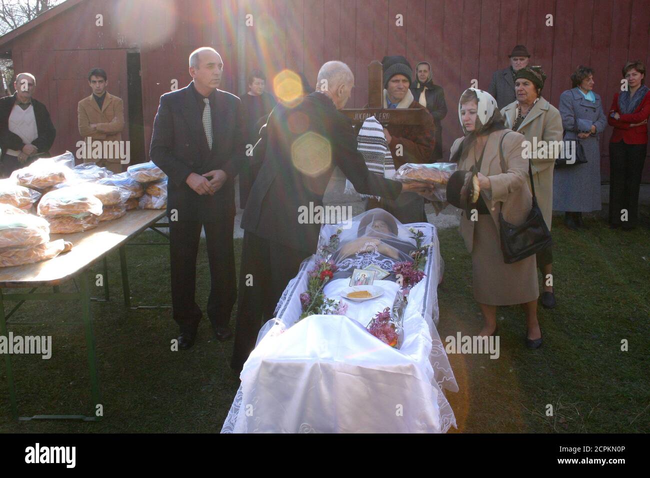 Customs during funeral in Romania Stock Photo - Alamy