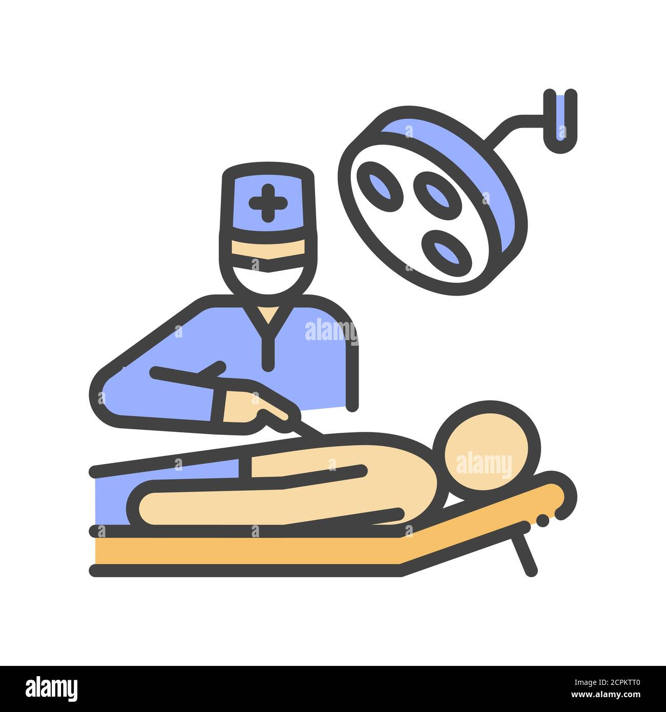 Surgery abdominal cavity color line icon. Surgical emergency. Pictogram ...