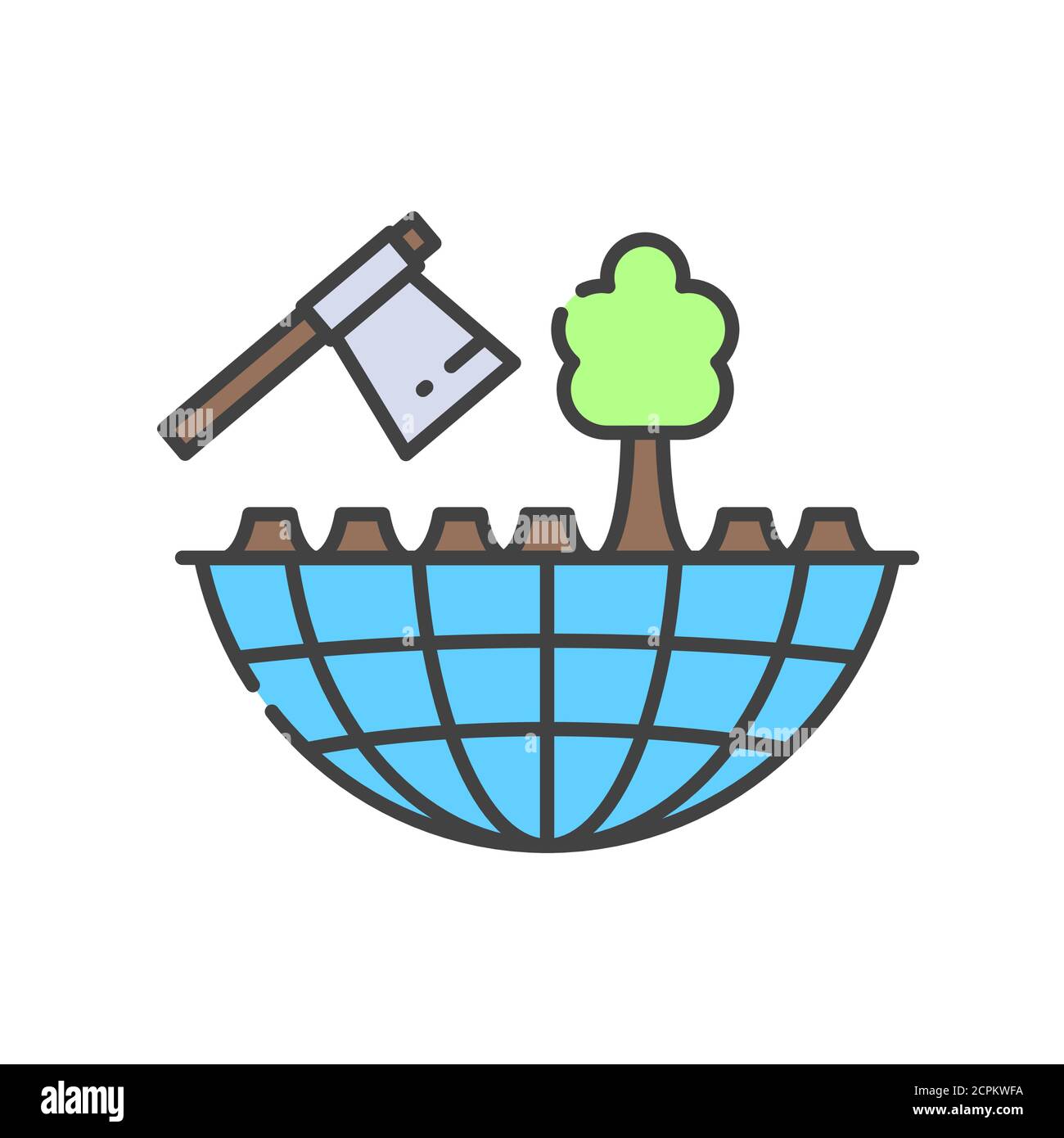 Deforestation color line icon. Environmental problems. Sign for web ...
