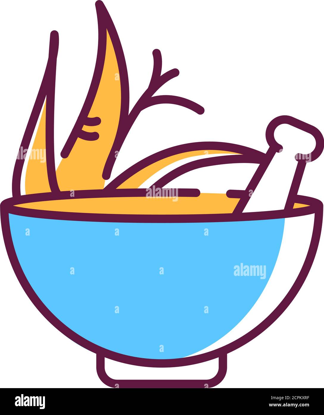 Korean bowl icon outline Cut Out Stock Images & Pictures - Alamy