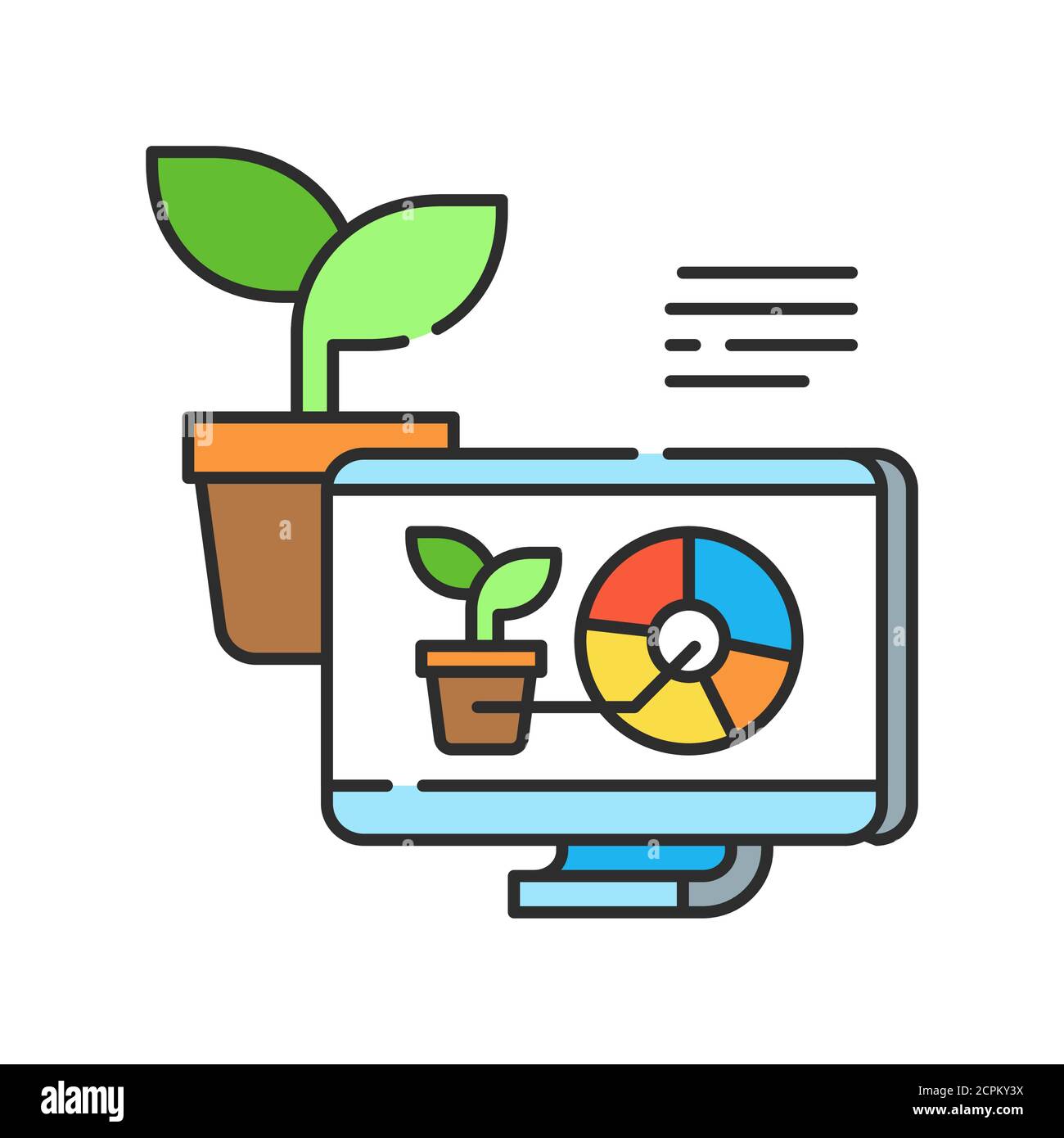 Plant management color line icon. Smart farm. Sign for web page, app. UI UX GUI design element ...