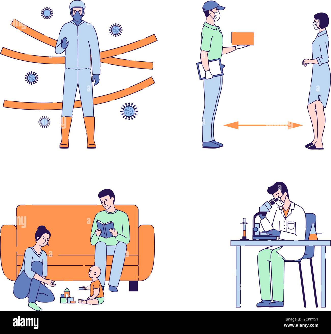 Global viral epidemic or pandemic vector illustration. Coronavirus ...