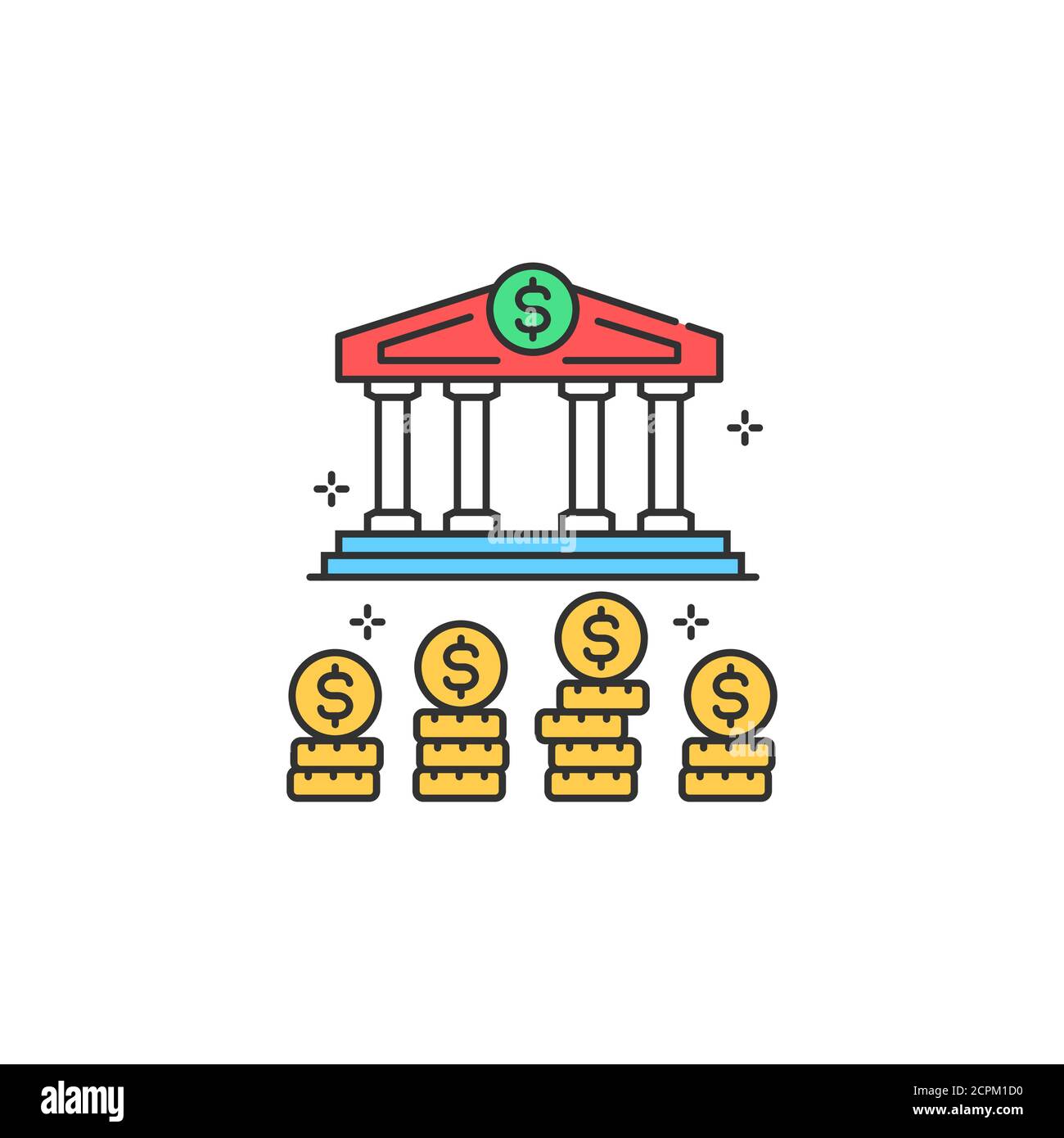 Budget color line icon. Bookkeeping and accounting. Pictogram for web ...