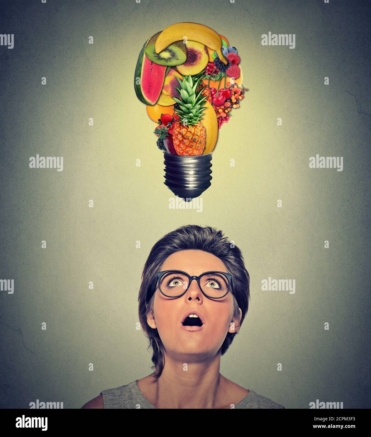 Eating healthy idea and diet tips concept. Closeup portrait headshot ...