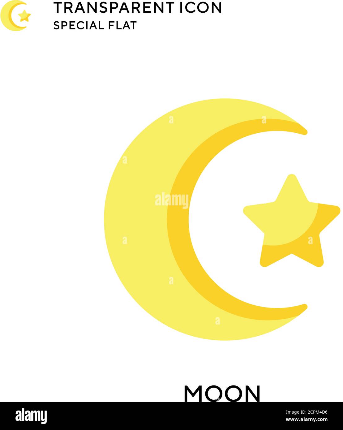 Moon vector icon. Flat style illustration. EPS 10 vector Stock Vector ...