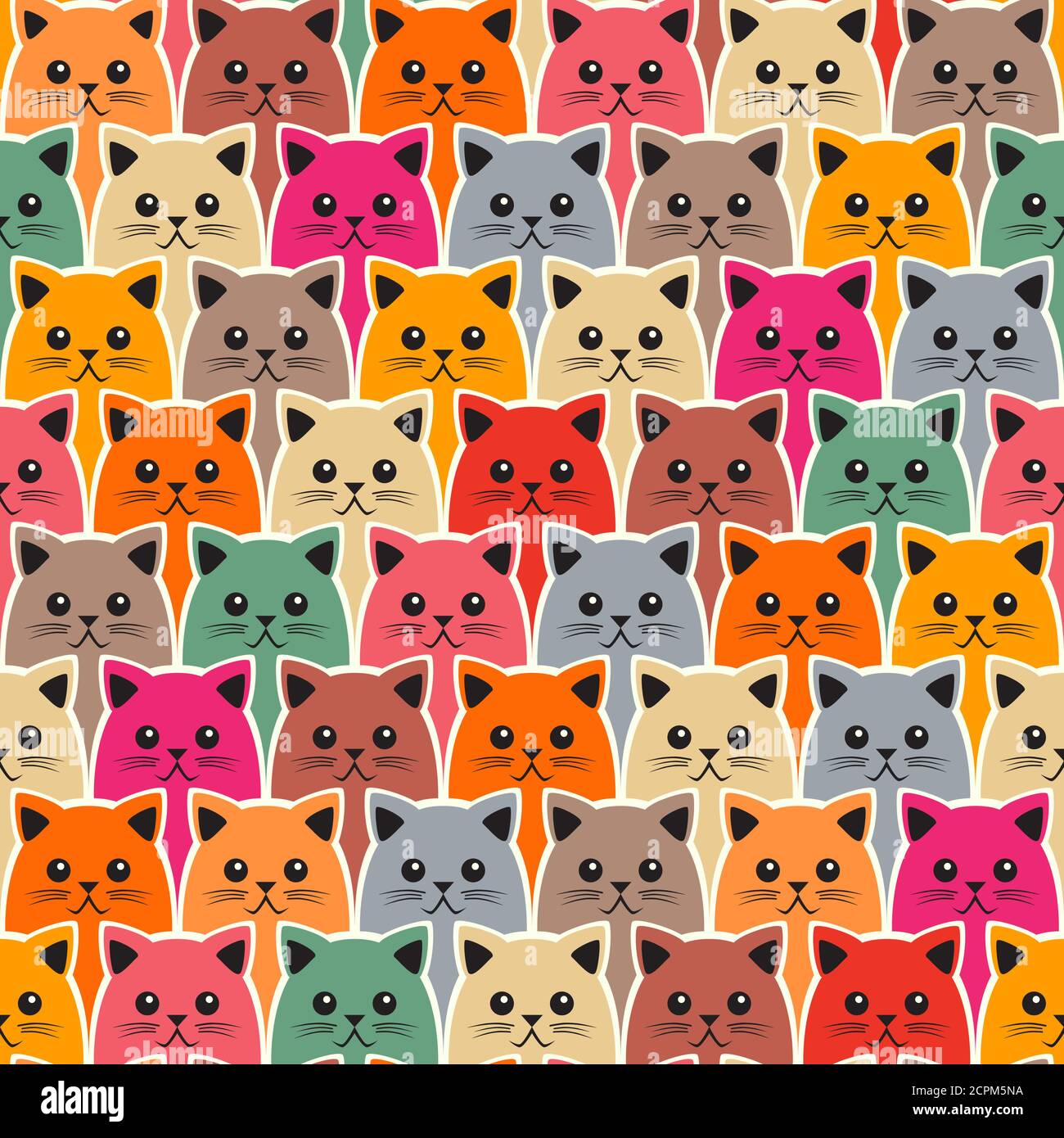 Cat seamless pattern. Vector background. Can be used for wallpaper ...