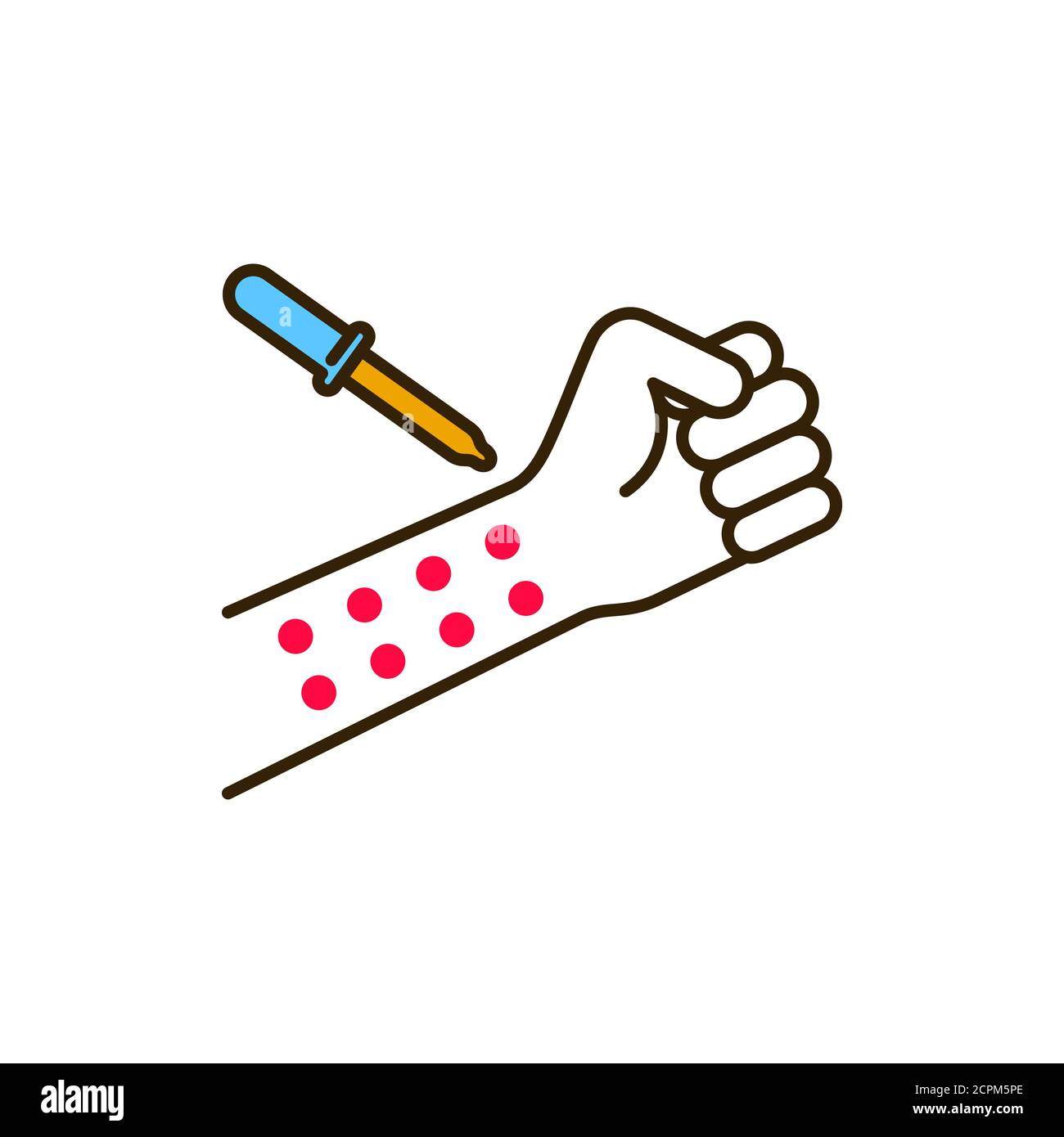 Allergen test color line icon. Medical and scientific concept ...
