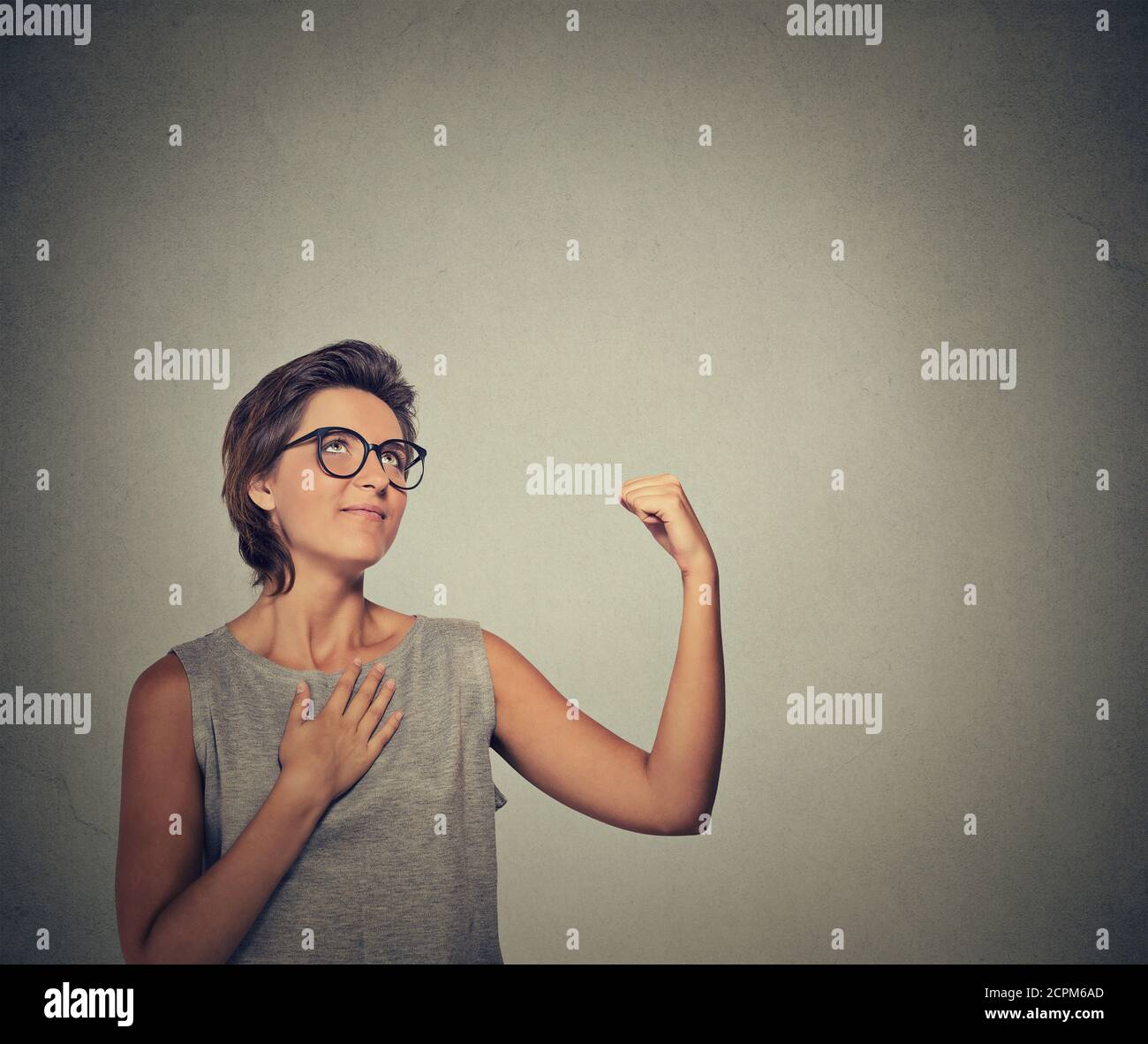 Closeup portrait of arrogant self important uppity stuck up woman with ...