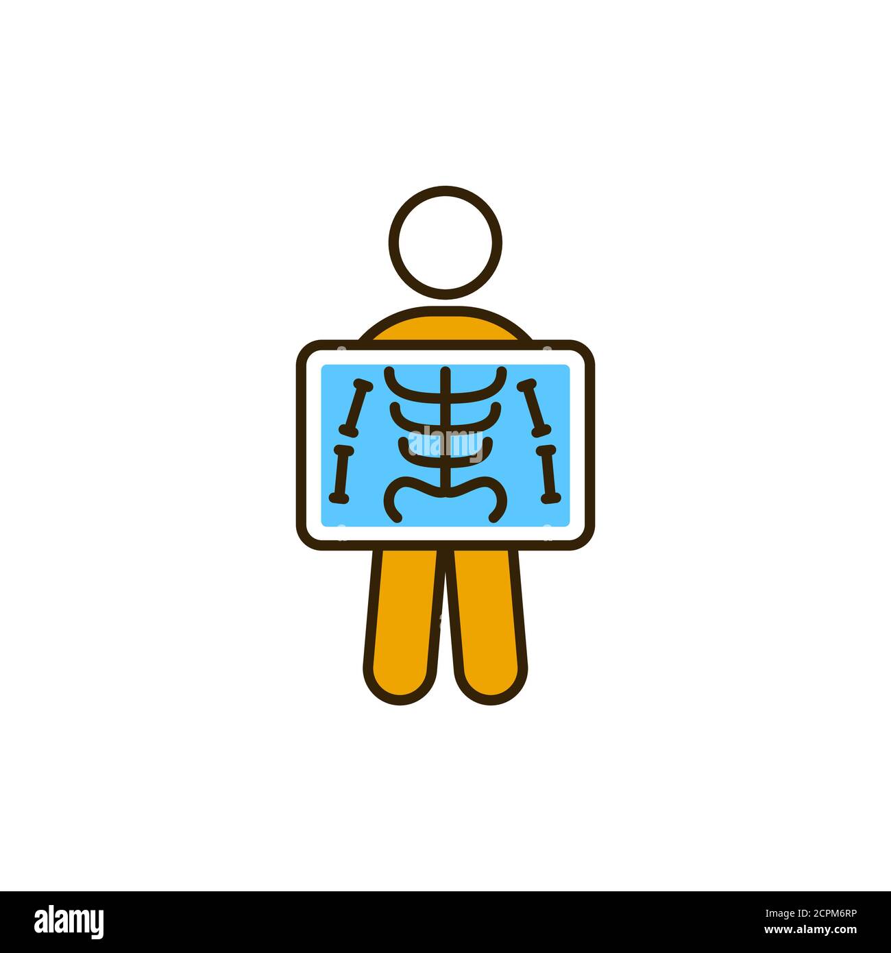 X-ray screening color line icon. Medical and scientific concept ...