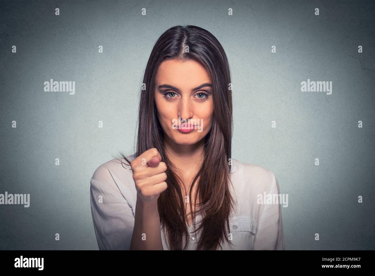 Woman giving thumb, finger figa gesture you get zero nothing isolated ...