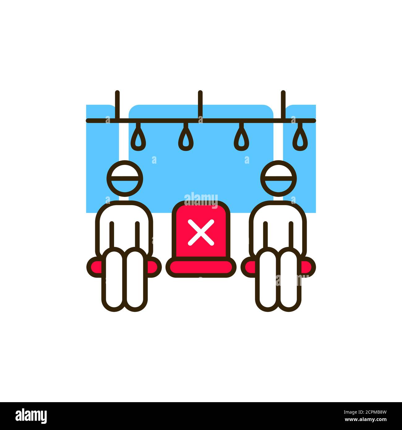 Passenger inside bus color line icon. Safe travel. Pictogram for web ...