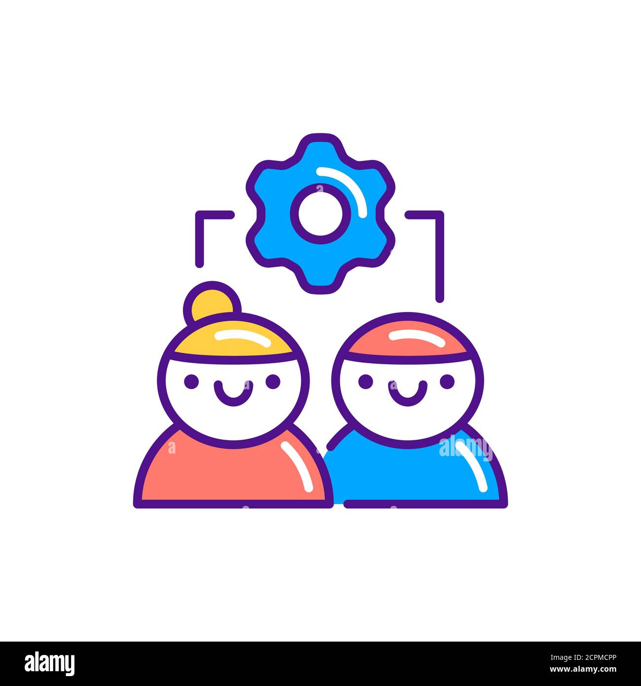 Coordination color line icon. Soft skills. Pictogram for web, mobile ...